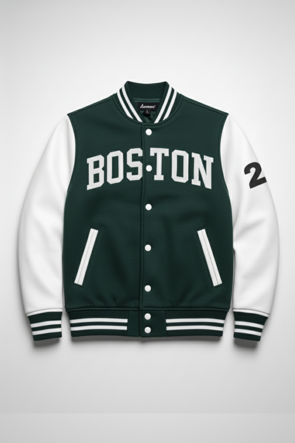 GREEN BOSTON VARSITY JACKET - UNISEX – Monkeez